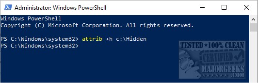As you can see, our Hidden folder is now, well, hidden. We are assuming that you have show ...
