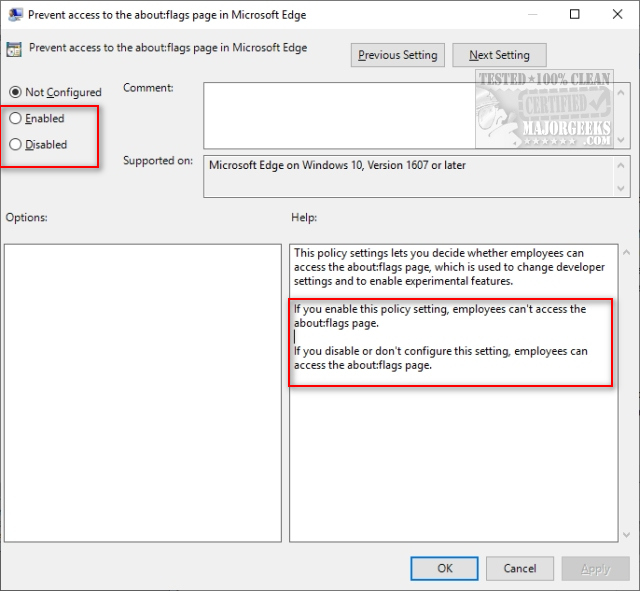 Choose Enabled or Disabled . The default is Not Configured should you ...
