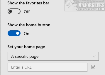 In Microsoft Edge, scroll down to Customize and click on Show the home ...