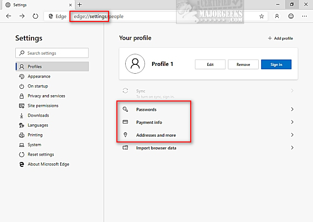 Optionally, you can jump to each section by typing the following in the ...