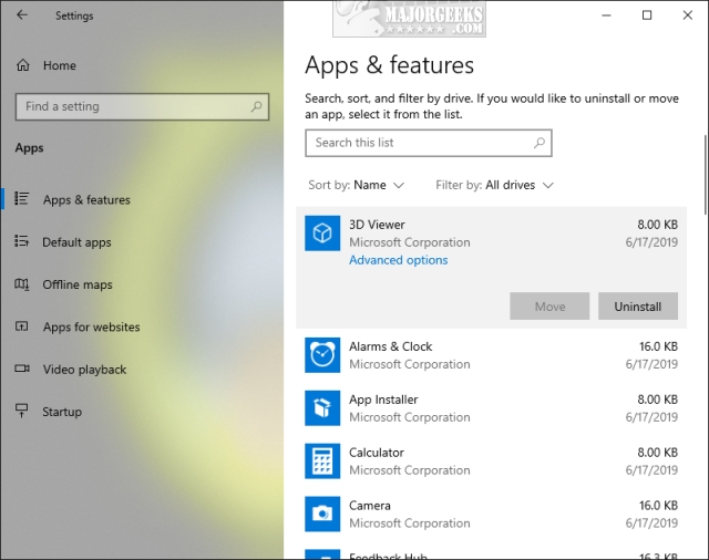 Click on Start> Settings > Apps , and you'll be at the Apps & Features ...
