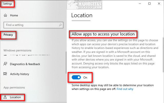 The next section is Default location , and you can change your default ...