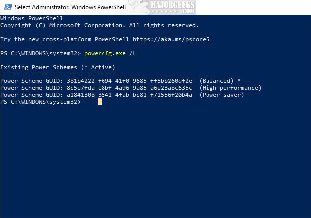 Change to another power plan if the plan you want to delete is active ...