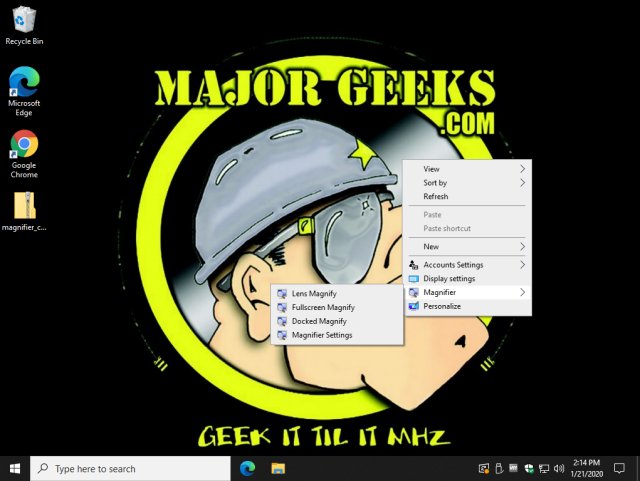 Add Magnifier Context Menu in Windows 10 contains the registry files to ...