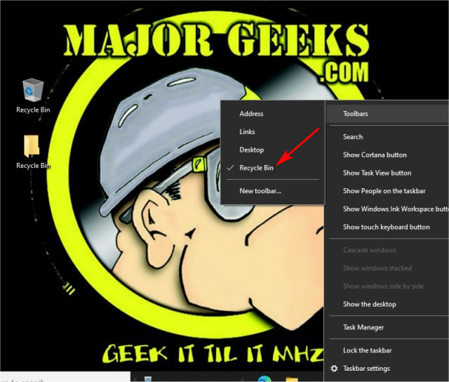 To completely remove the Recycle Bin, right-click on the icon, and ...