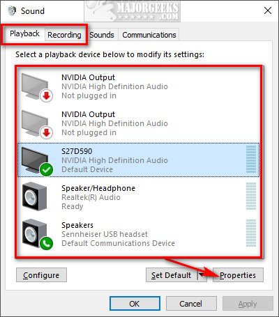 Enter the new input or output name name, and click on Apply