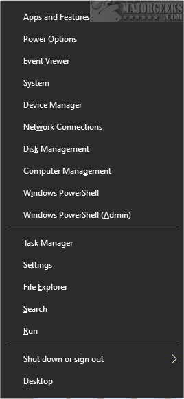 2: Open the Windows 10 Win+X Quick Link Menu the Start Button