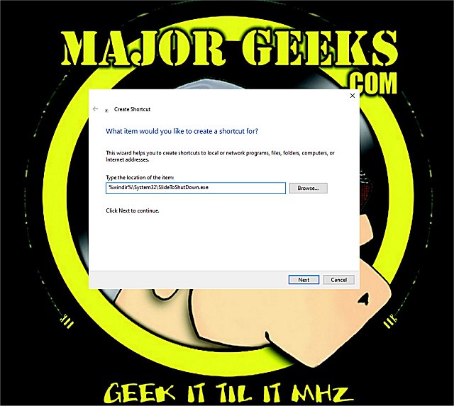 Copy and paste %windir%\System32\SlideToShutDown.exe next to Type the location of the item , and ...