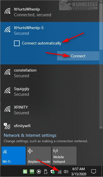 Turn On or Off Connect Automatically in Settings