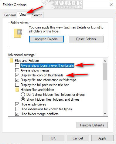4: Disable or Enable Thumbnail Previews in Performance Options