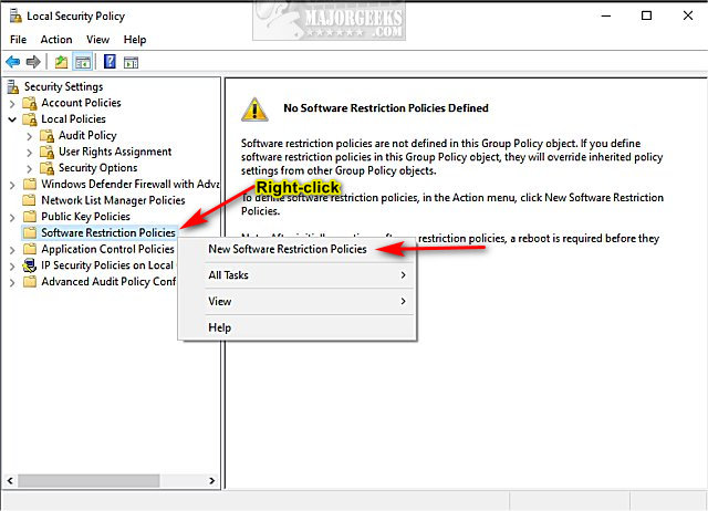 Right-click on Additional Rules and click on New Path Rule