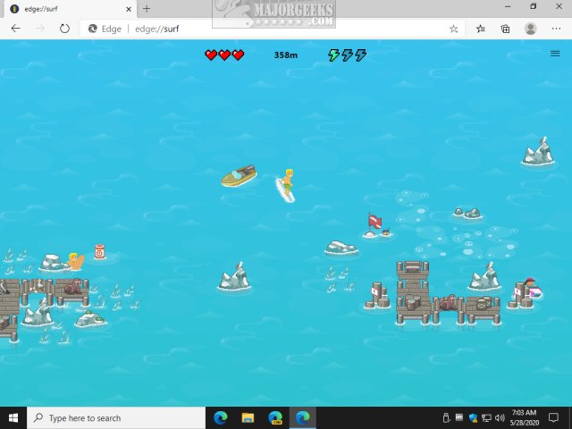 Let's Surf is an easy game to play. Use your arrow keys left or right ...