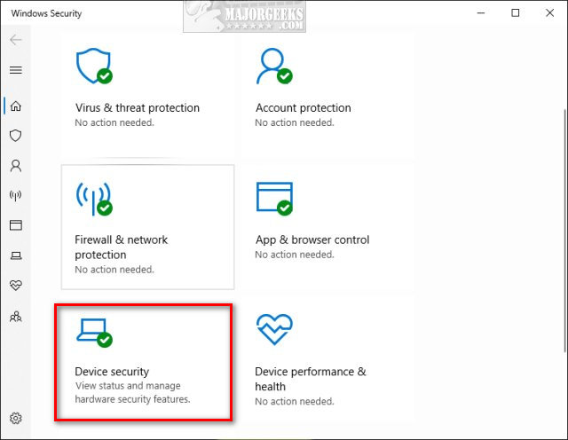 How to Hide or Show Device Security in Windows 10
