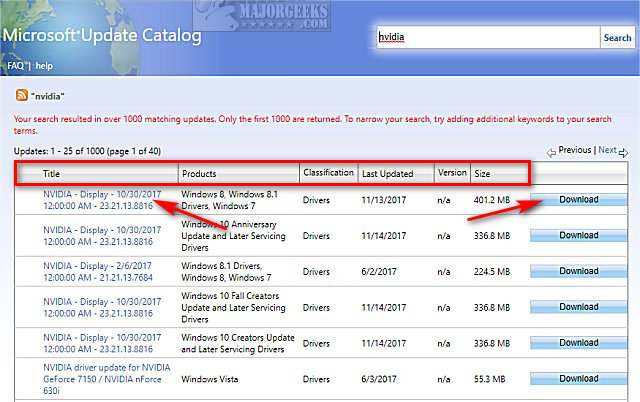 Click on any result under Title, and a small window will open with ...