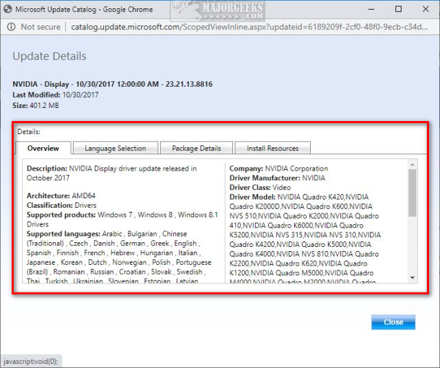 That's it. Try it out by typing in your hardware, software, or a KB update.