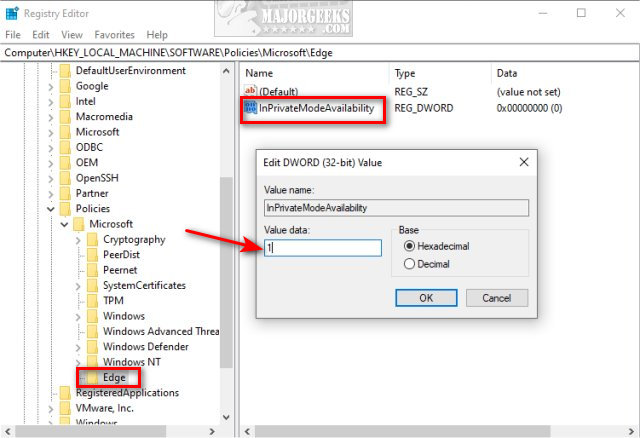 Another interesting option would be to set the Value data to 2 . That ...