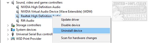 You will receive a warning that says You are about to uninstall this device from your system ...