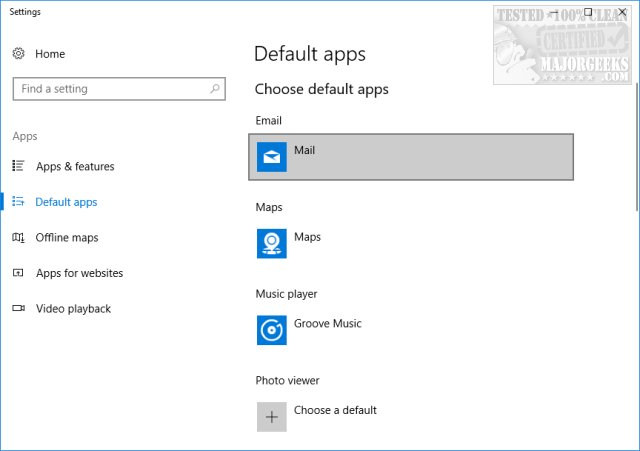 1: Change Windows 10 Default Apps
