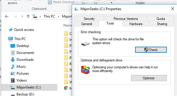 You can continue to use your computer while scanning, but Disk Error ...