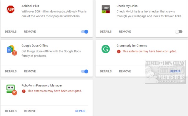 Go to Settings, Advanced, scroll all the way down to Reset and clean up ...