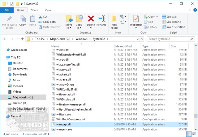 You will receive a prompt to overwrite wimgapi.dll when copied.