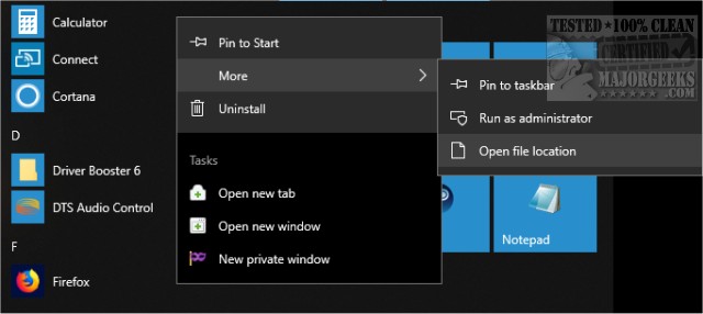 If you run your program from the Start Menu, then click Start, locate ...