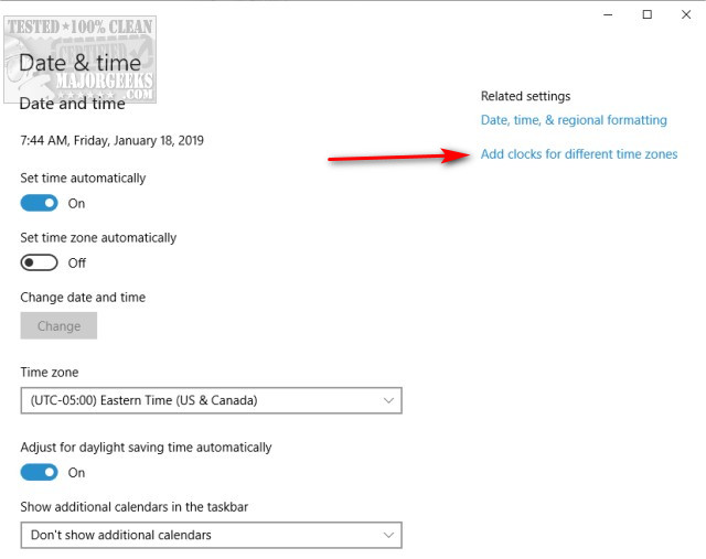 On Windows 7 and 8, click on the Additional Clock tab . Windows 10 ...