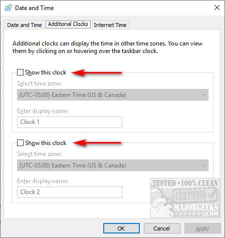 Click on Apply, then OK