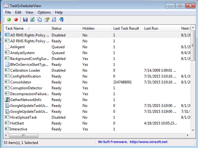 Download TaskSchedulerView - MajorGeeks
