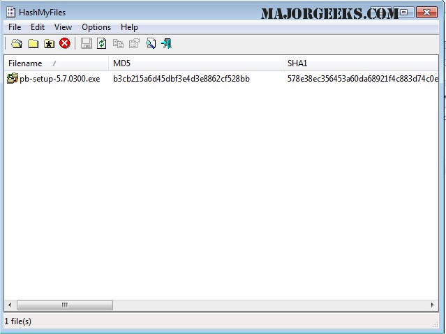 Download HashMyFiles - MajorGeeks