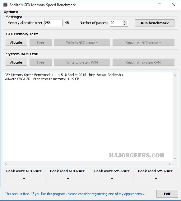 Download GFX Memory Speed Benchmark - MajorGeeks