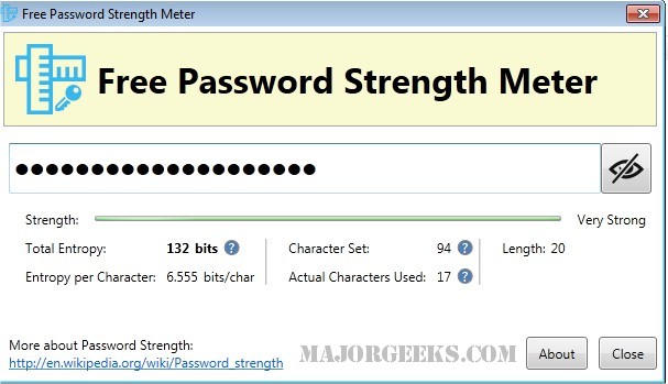 Download Free Password Strength Meter - MajorGeeks