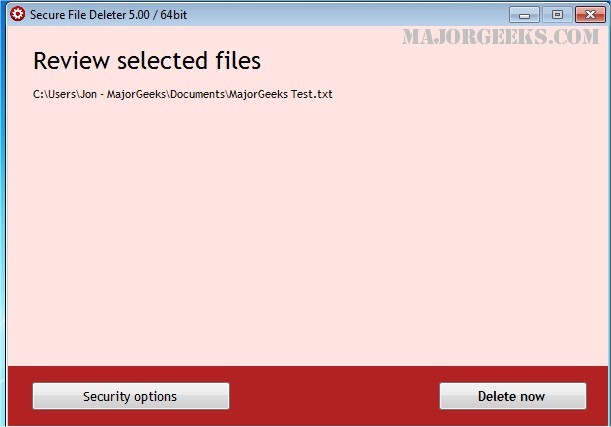 Download Secure File Deleter - MajorGeeks