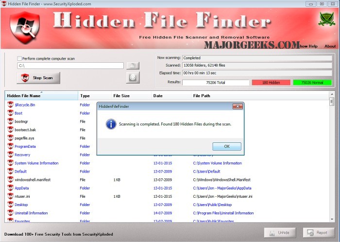 Download Hidden File Finder - MajorGeeks