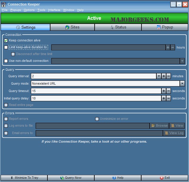 Download Connection Keeper - MajorGeeks