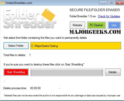 Download FolderShredder - MajorGeeks