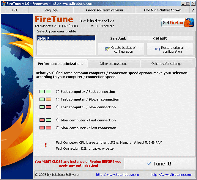 Download FireTune for Firefox - MajorGeeks
