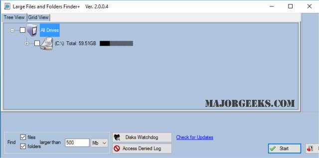 Download Large Files and Folders Finder+ - MajorGeeks