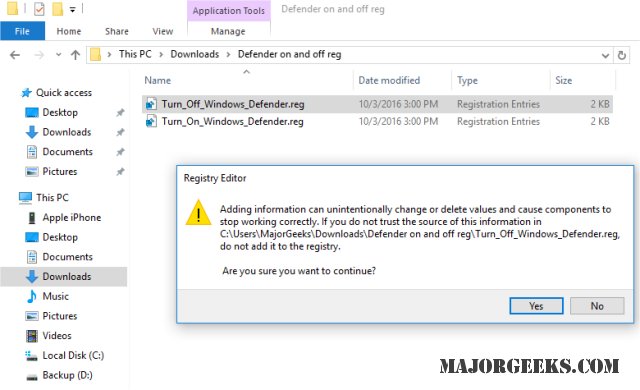 Download Windows Defender - Turn On or Off - MajorGeeks