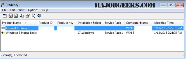 Download ProduKey - MajorGeeks
