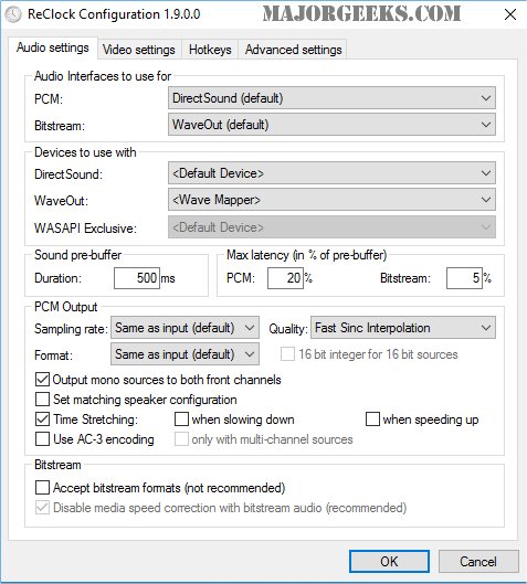 Download ReClock Directshow Filter - MajorGeeks