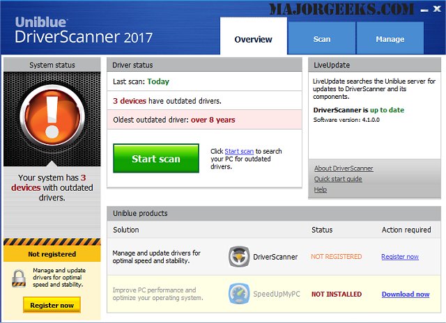 Download Uniblue DriverScanner - MajorGeeks