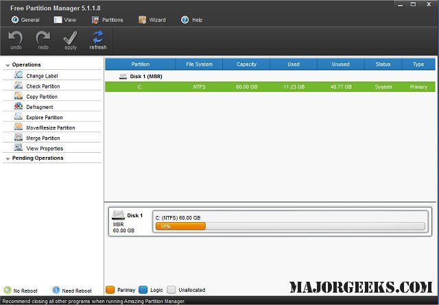 Download Free Partition Manager - MajorGeeks