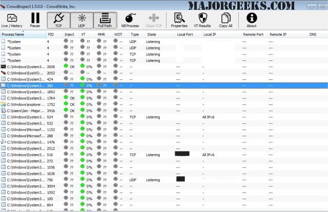 Download CrowdInspect - MajorGeeks