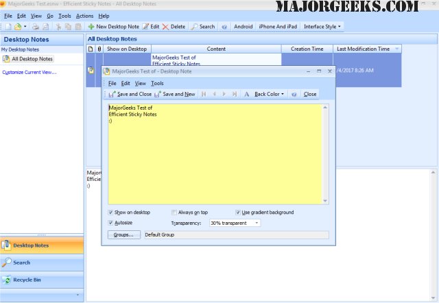 Download Efficient Sticky Notes - MajorGeeks
