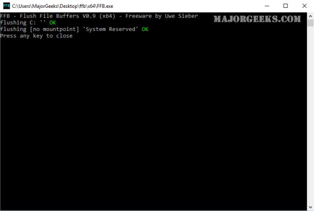 Download FFB - Flush File Buffers 0.9 - MajorGeeks