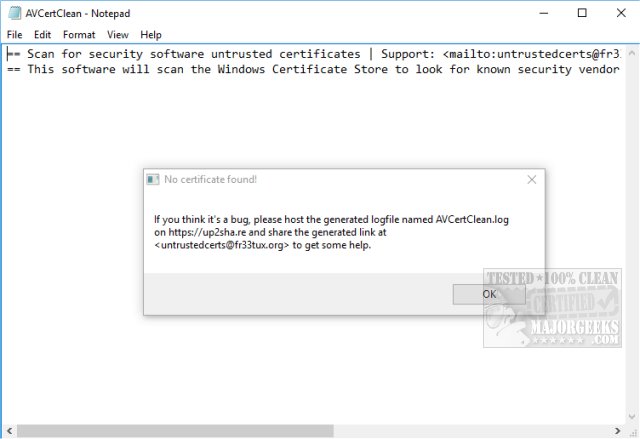 Download AVCertClean - MajorGeeks