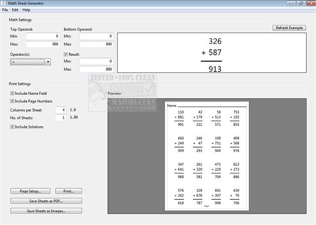 Download MathSheetGenerator - MajorGeeks
