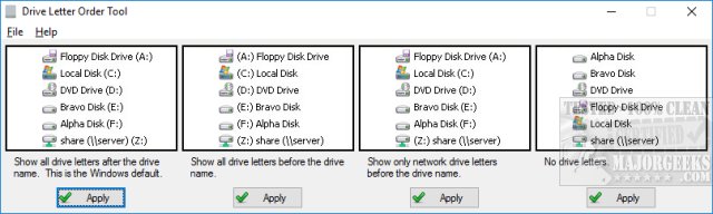 Download Drive Letters Tool - MajorGeeks