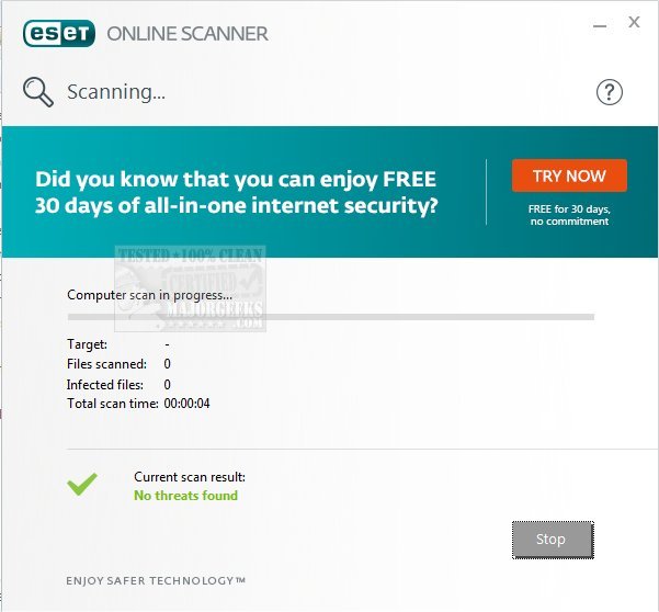 Download ESET Online Scanner - MajorGeeks